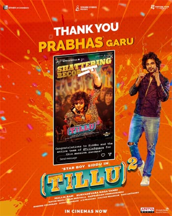 "టిల్లు స్క్వేర్" టీమ్ కి ప్రభాస్ కంగ్రాట్స్!